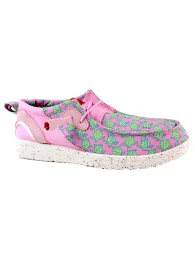 Simply Southern Women's Slip On Shoes In Pink Background With Green ...