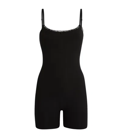 Skims Fits Everybody Lace-trim Bodysuit In Black | ModeSens