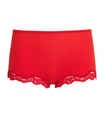 Skims Lace-trim Fits Everybody Boyshort Briefs In Red | ModeSens