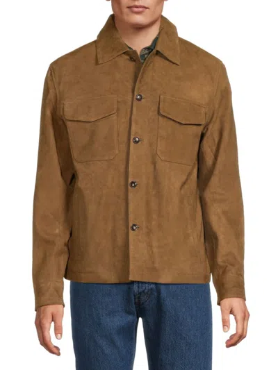 Slate & Stone Men's Suede Shirt Jacket In Light Brown | ModeSens