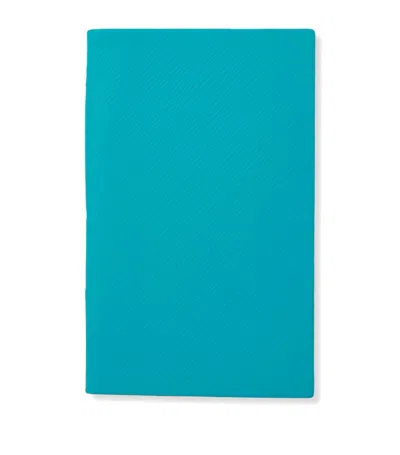 Smythson Leather Panama Notebook In Turquoise | ModeSens