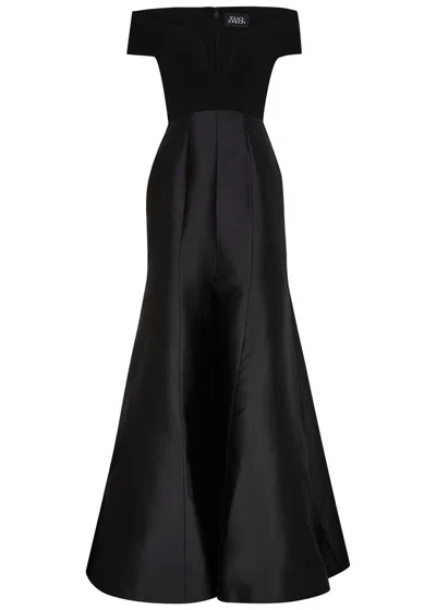 Solace London Leandra Black Off-the-shoulder Gown | ModeSens