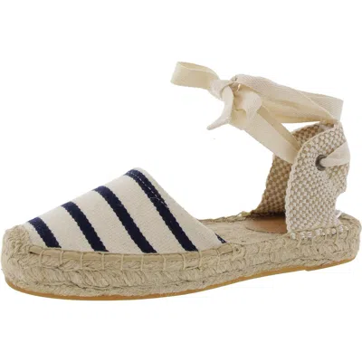 Soludos Lauren Womens Striped Canvas Espadrilles In Blue | ModeSens