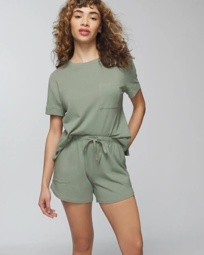 Soma Women's Most Loved Cotton Pajama Shorts In Sage Green Size Xl | In ...