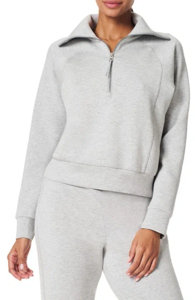Spanx Airessentials Half Zip Sweatshirt In Light Grey Heather | ModeSens