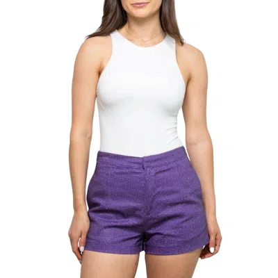 Sparkle City Rhinestone Purple Shorts | ModeSens