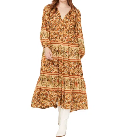 Spell Impala Lily Midi Dress In Gold | ModeSens