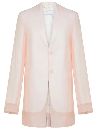 Sportmax Blazer Acacia In Cotone E Lino Monopetto In Rosa | ModeSens