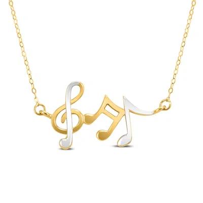 Sselects 14k Yellow Gold Musical Notes Pendant | ModeSens