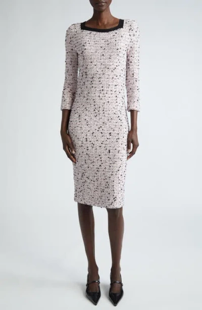 St John St. John Collection Donna Tweed Sheath Dress In Black/pink ...