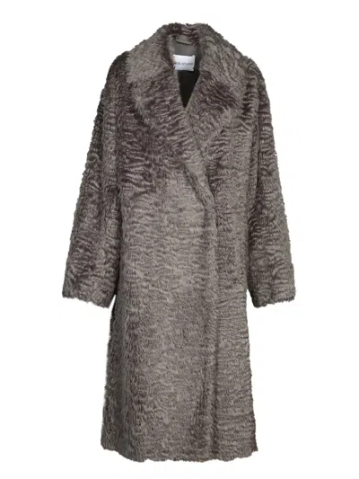 Stand Studio Grey Faux Fur Coat | ModeSens