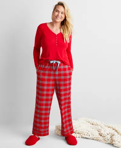 State Of Day Women's Plaid Flannel Pajama Pants Xs-3x, Created For Macy ...