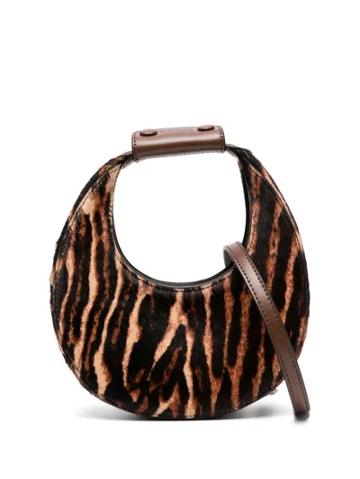 Staud Goodnight Moon Leopard-print Leather Tote Bag In Brown | ModeSens