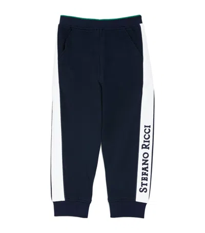 Stefano Ricci Kids' Logo Stripe Tracksuit Bottoms In Blue | ModeSens