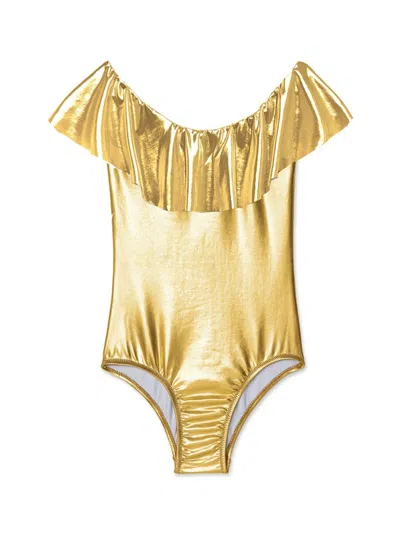 Stella Cove Little Girl's & Girl's Metallic One-piece Swimsuit In Gold ...