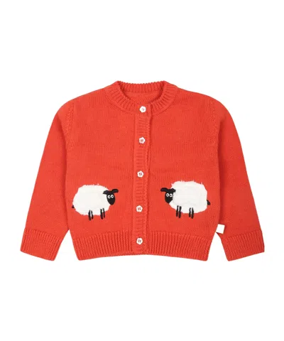 Stella Mccartney Sheep Pattern Knitted Cardigan In Red | ModeSens
