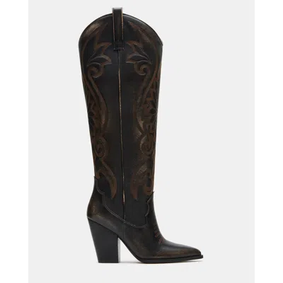 Steve Madden Lasso Brown Distressed Wide Calf In Multi | ModeSens