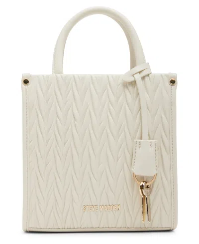 Steve Madden Natural Larry Matelasse Mini Box Tote Bag In Chalk | ModeSens