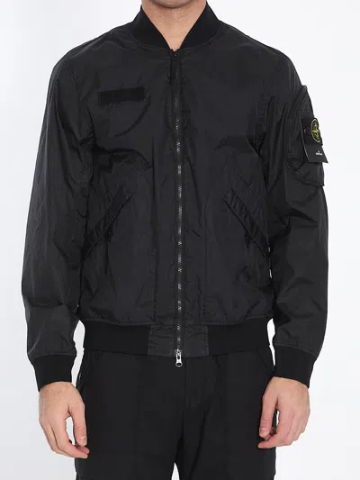 Stone Island 3l Tc Membrane Bomber Jacket In Black | ModeSens