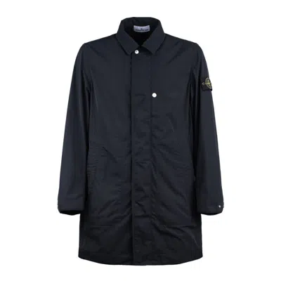 Stone Island Blue Anti-drip Trench Coat | ModeSens