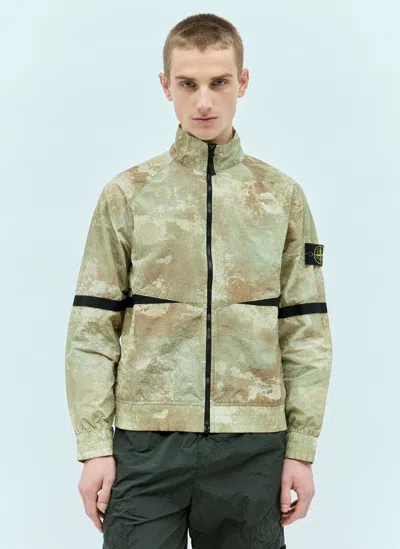 Stone Island Dissolving Grid Camo Jacket In Green | ModeSens