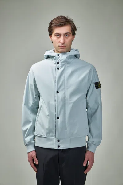 Stone Island Light Soft Shell-r_e.dye® Technology Bomber Jacket In Blue ...