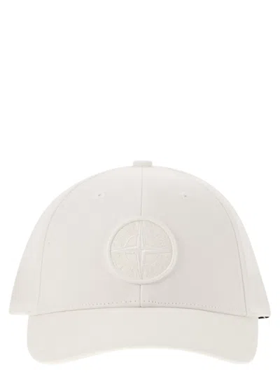 Stone Island Logo Cap Hats In White | ModeSens