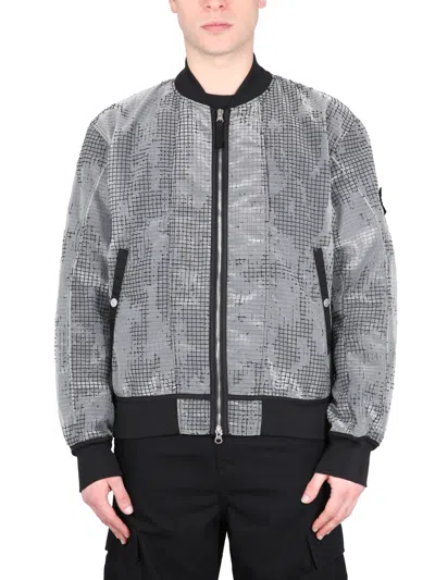 Stone Island Shadow Project Mesh-panel Bomber Jacket In Black | ModeSens