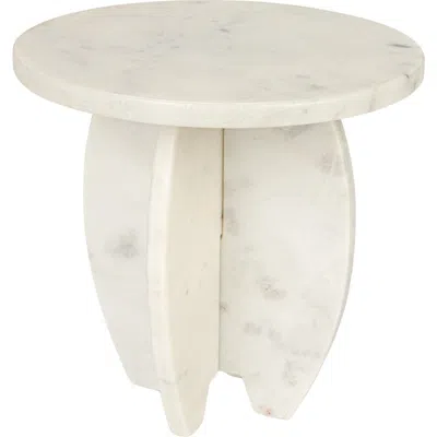 Storied Home Marble Kitchen Pedestal With Interlocking Base In White ...