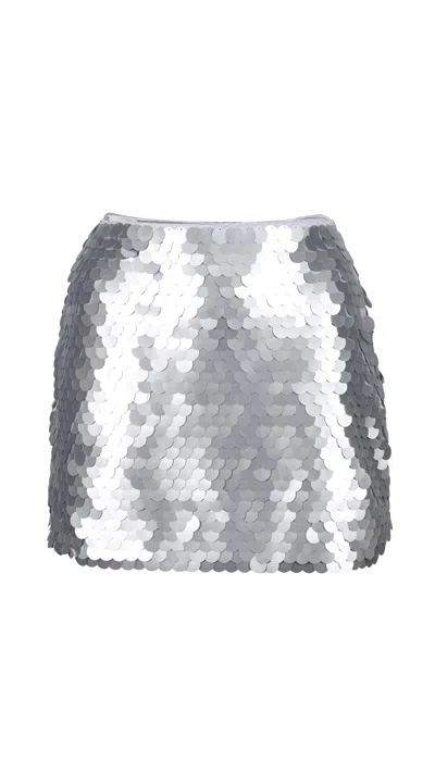 Storm Label Women's Moonlight Silver Disc Sequin Skirt | ModeSens