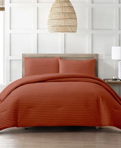 Stratford Park Felicia Stripes 3-pc. Comforter Set, Queen In Rust ...