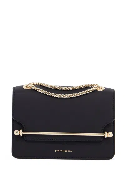 Strathberry Black East/west Mini Calfskin Bag With Gold Chain | ModeSens