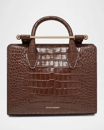 Strathberry Mini Croc-embossed Leather Tote Bag In Embossed Croc ...