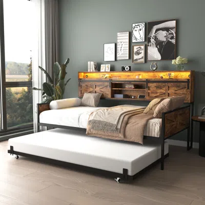 Streamdale Furniture Streamdale Farmhouse Daybed With Trundle, Barn ...
