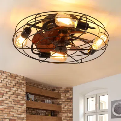 Streamdale Furniture Streamdale Modern Low Profile Caged Ceiling Fan ...
