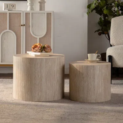 Streamdale Furniture Streamdale Nesting Coffee Table Set Of 2 Round ...