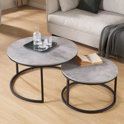 Streamdale Furniture Streamdale Round Nesting Coffee Table Set, Modern ...