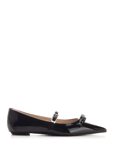 Stuart Weitzman Felicity Flat Mary Janes In Black | ModeSens