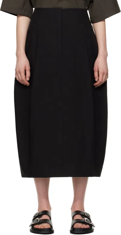 Studio Nicholson Black Carson Midi Skirt | ModeSens