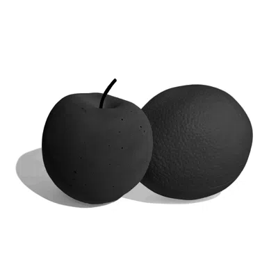 Studio Story Ornamental Concrete Apple & Orange Set Black | ModeSens
