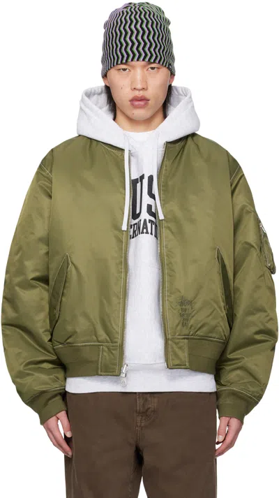 Stussy Stüssy "built" Reversible Bomber Jacket In Green | ModeSens