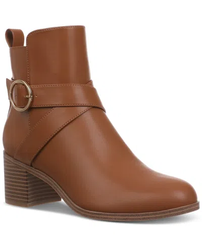 Style & Co Women's Rosaliee Belt Booties, Created For Macy's In Cognac ...