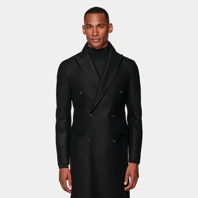 Suitsupply Black Overcoat | ModeSens