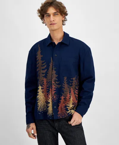 Sun + Stone Men's Milas Scenic Jacquard Overshirt, Created For Macy's ...