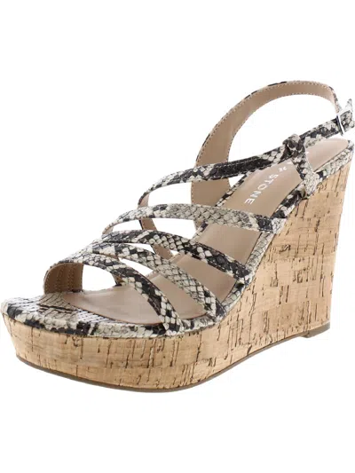Sun + Stone Natasha Womens Slingback Heel Wedge Sandals In White | ModeSens