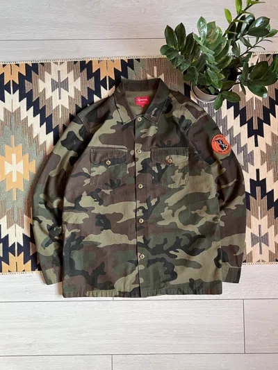 Pre-owned Supreme Military “army” Overshirt Jacket In Camo | ModeSens