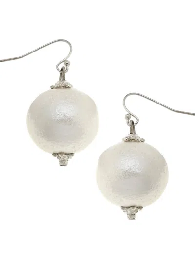Susan Shaw Cotton Pearl Earrings In White | ModeSens