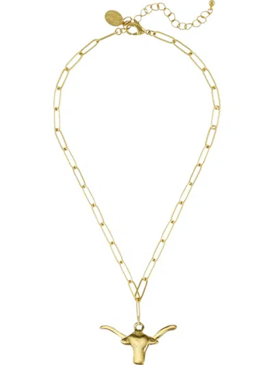 Susan Shaw Medium Longhorn Paperclip Necklace In Gold | ModeSens