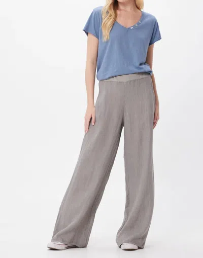 Suzy D Sultan Linen Palazzo Pants In Light Grey | ModeSens
