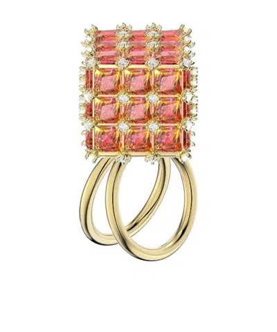 Swarovski Square Ring In Multicolor | ModeSens